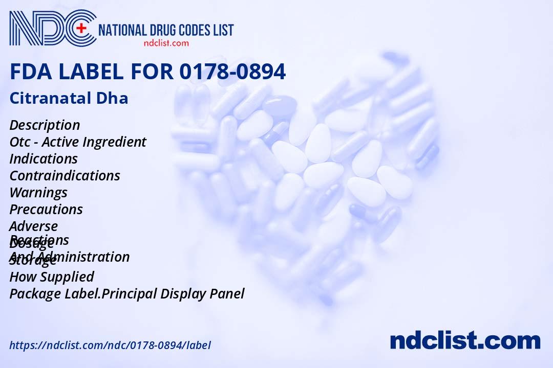 Citranatal Dha FDA Label - NDC 0178-0894