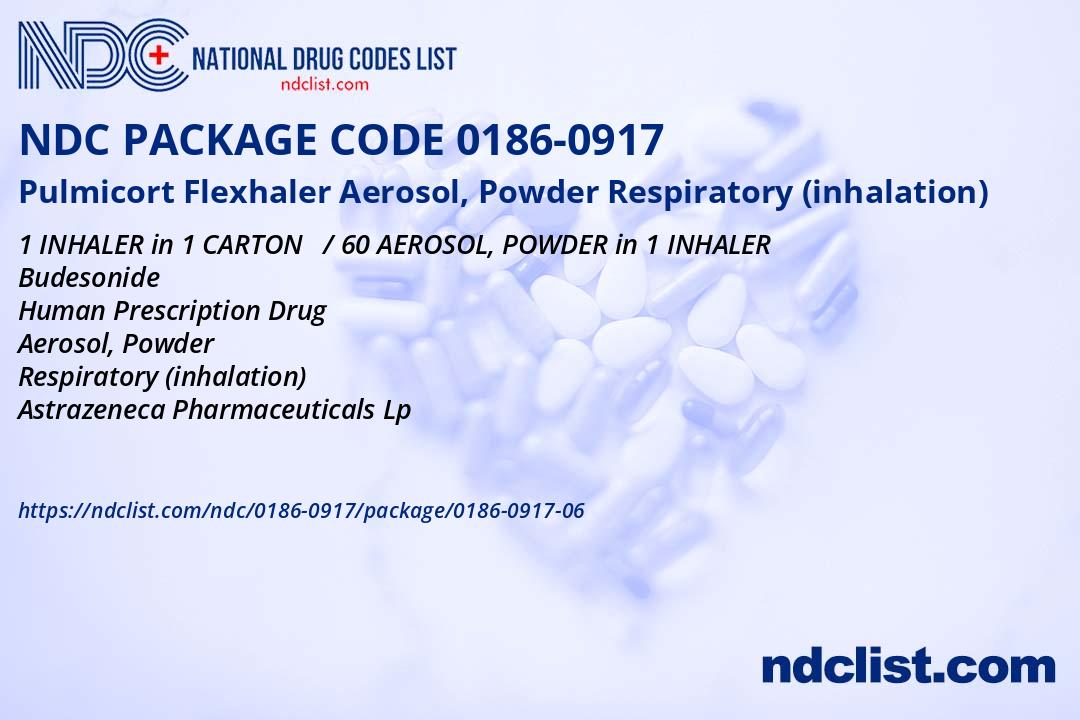 NDC Package 0186-0917-06 Pulmicort Flexhaler