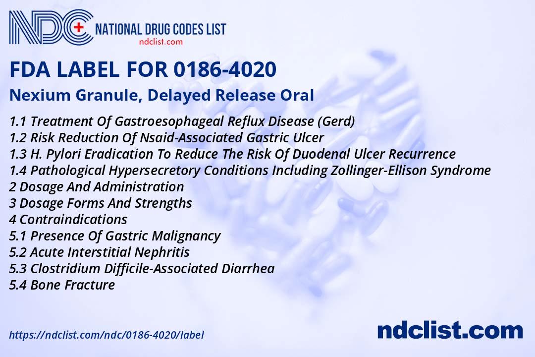 FDA Label for Nexium Granule, Delayed Release Oral - Indications, Usage ...