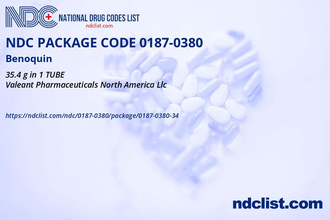 NDC Package 0187-0380-34 Benoquin
