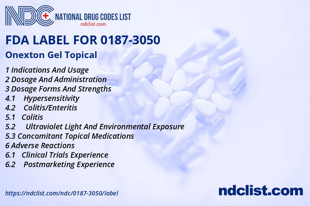 FDA Label for Onexton Gel Topical - Indications, Usage & Precautions