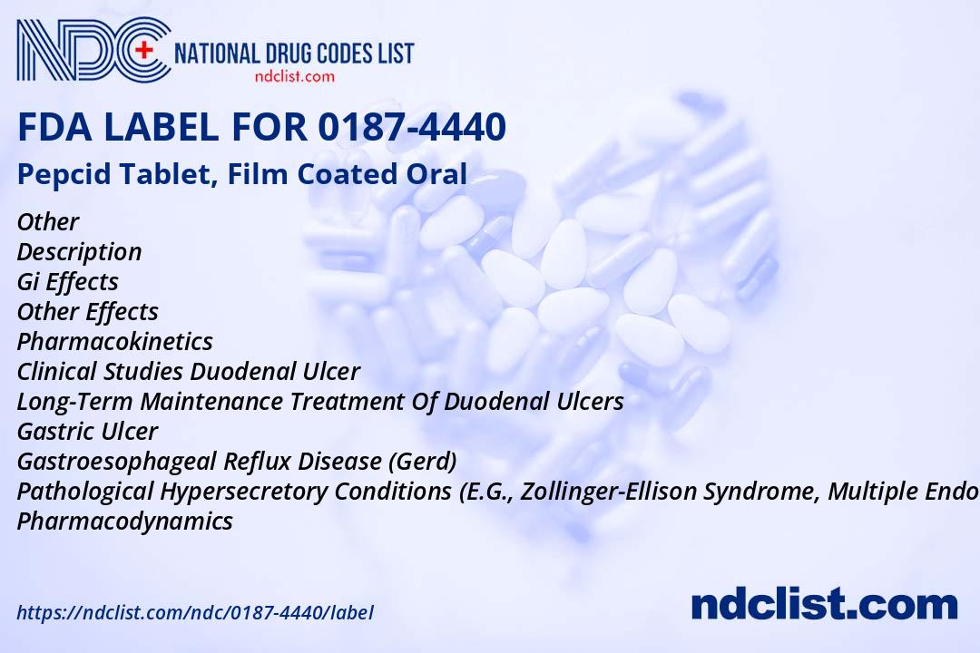 Pepcid Tablet, Film Coated- FDA Label NDC0187-4440