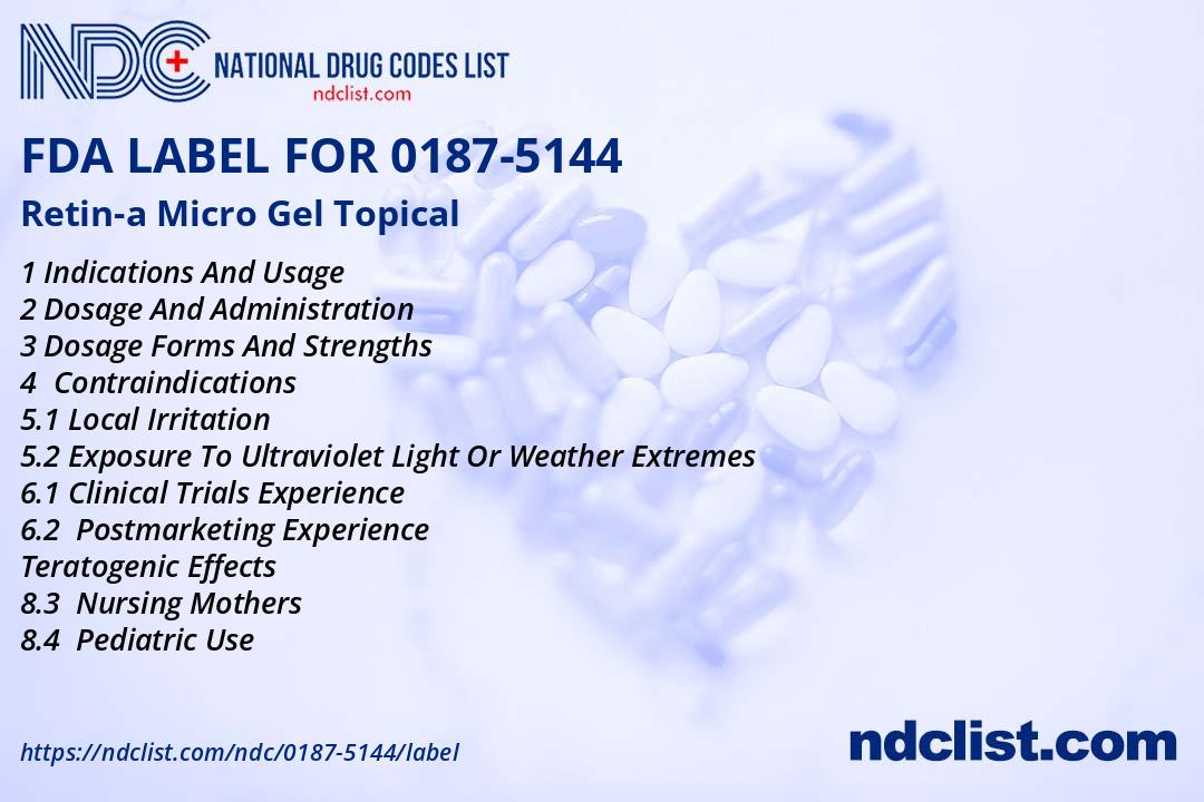 Retin-a Micro Gel FDA Label - NDC 0187-5144