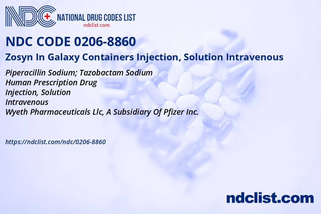 Zosyn Injection, Solution- NDC0206-8860