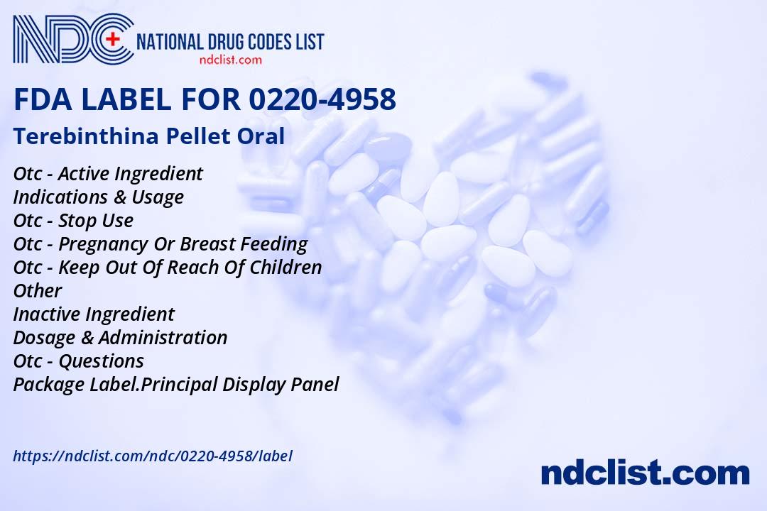 FDA Label for Terebinthina Pellet Oral - Indications, Usage & Precautions