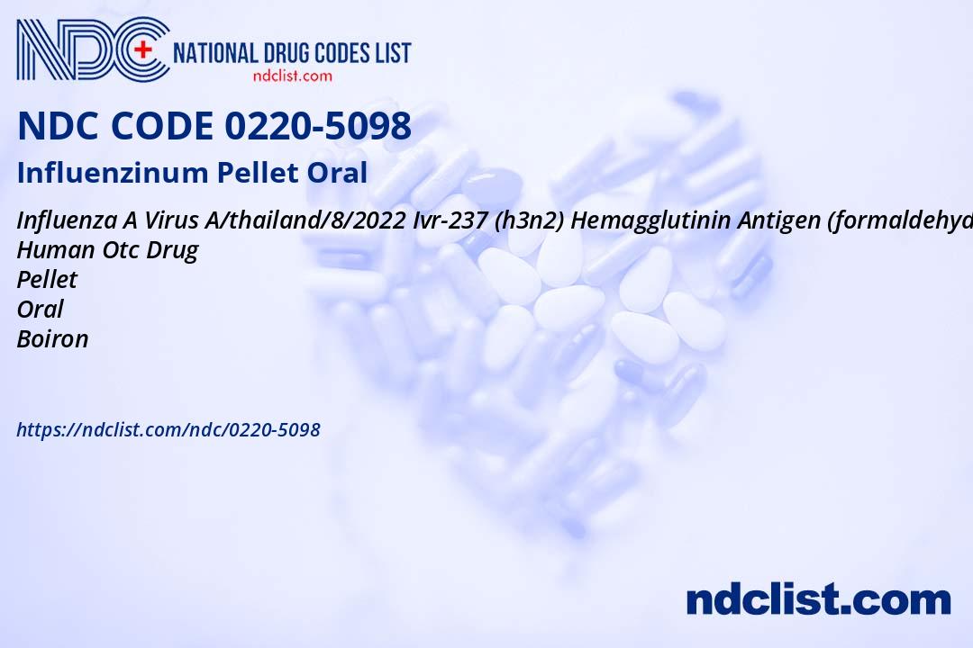 NDC 0220-5098 Influenzinum Pellet Oral