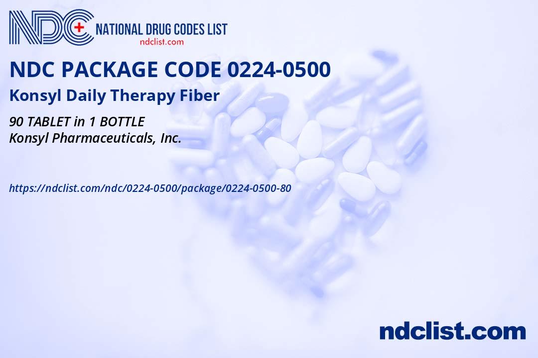 NDC Package 0224-0500-80 Konsyl Daily Therapy Fiber