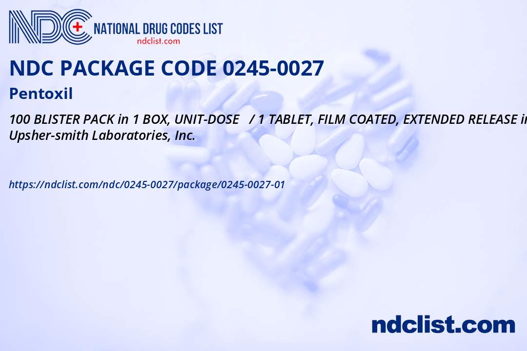 NDC Package 0245-0027-01 Pentoxil
