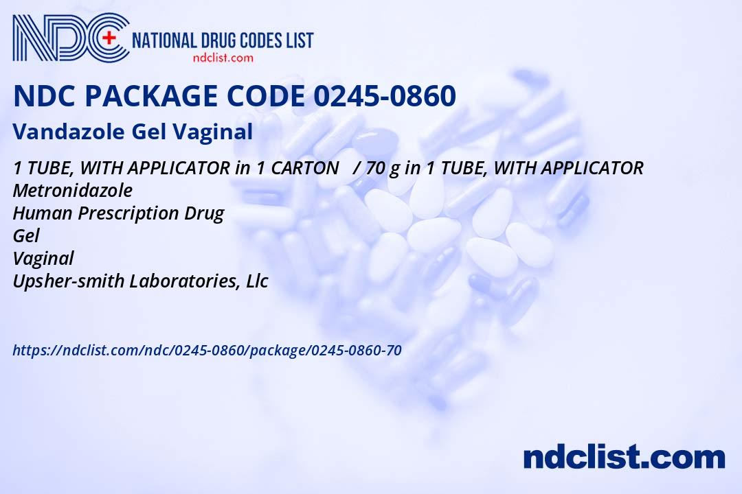 NDC Package 0245-0860-70 Vandazole Gel Vaginal