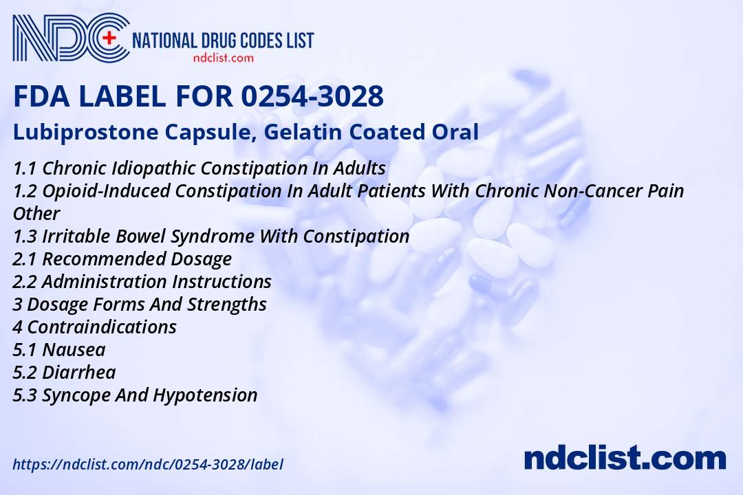 Lubiprostone FDA Label - NDC 0254-3028