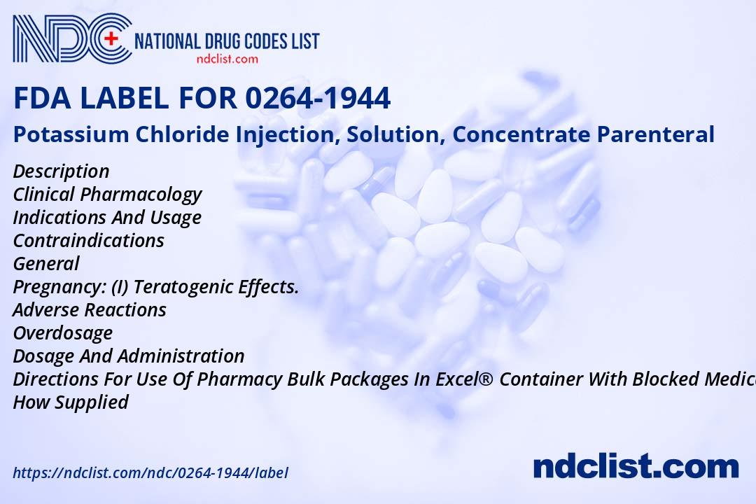 FDA Label for Potassium Chloride Injection, Solution, Concentrate ...