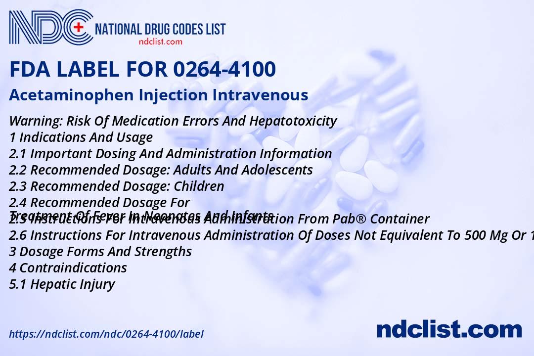 FDA Label for Acetaminophen Injection Intravenous - Indications, Usage ...