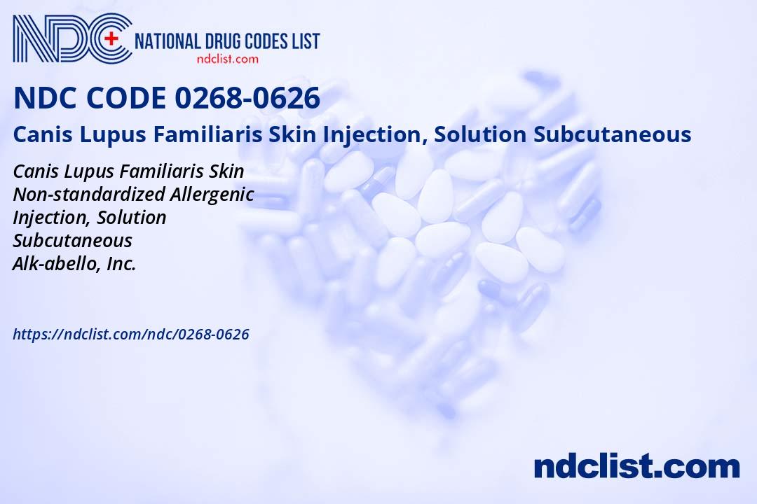 NDC 0268-0626 Canis Lupus Familiaris Skin Injection, Solution Subcutaneous