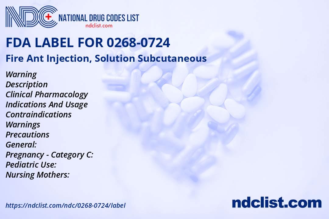 FDA Label for Fire Ant Injection, Solution Subcutaneous - Indications ...