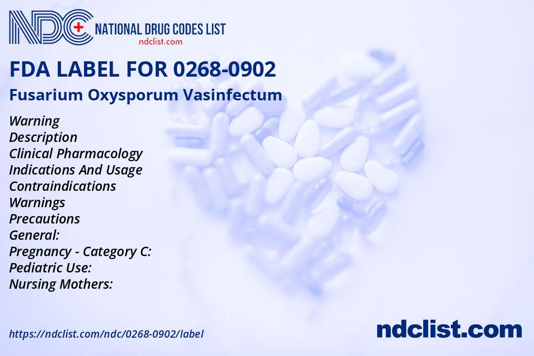 Fusarium Oxysporum Vasinfectum FDA Label - NDC 0268-0902