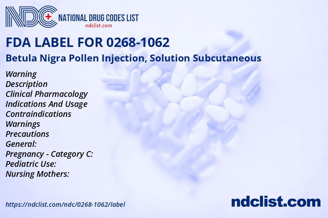 FDA Label for Betula Nigra Pollen Injection, Solution Subcutaneous ...