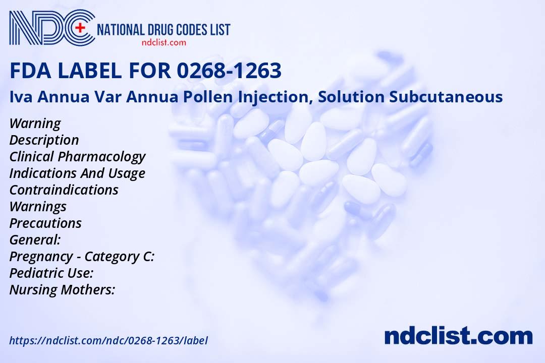 FDA Label for Iva Annua Var Annua Pollen Injection, Solution ...