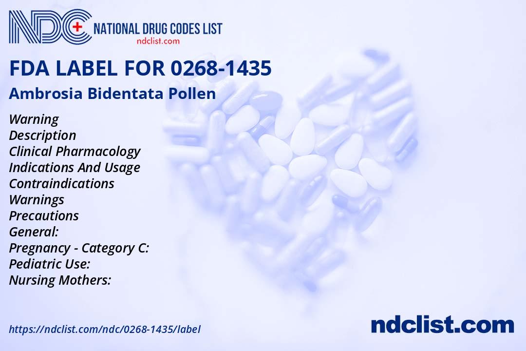 Ambrosia Bidentata Pollen- FDA Label NDC0268-1435
