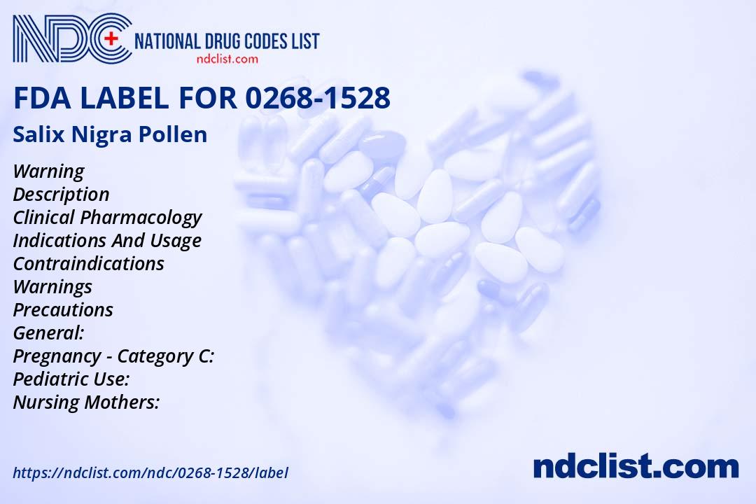 FDA Label for Salix Nigra Pollen - Indications, Usage & Precautions