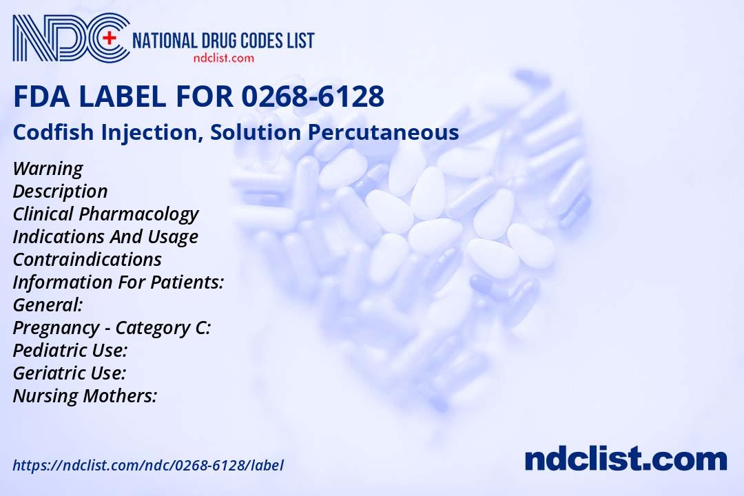 FDA Label for Codfish Injection, Solution Percutaneous - Indications ...