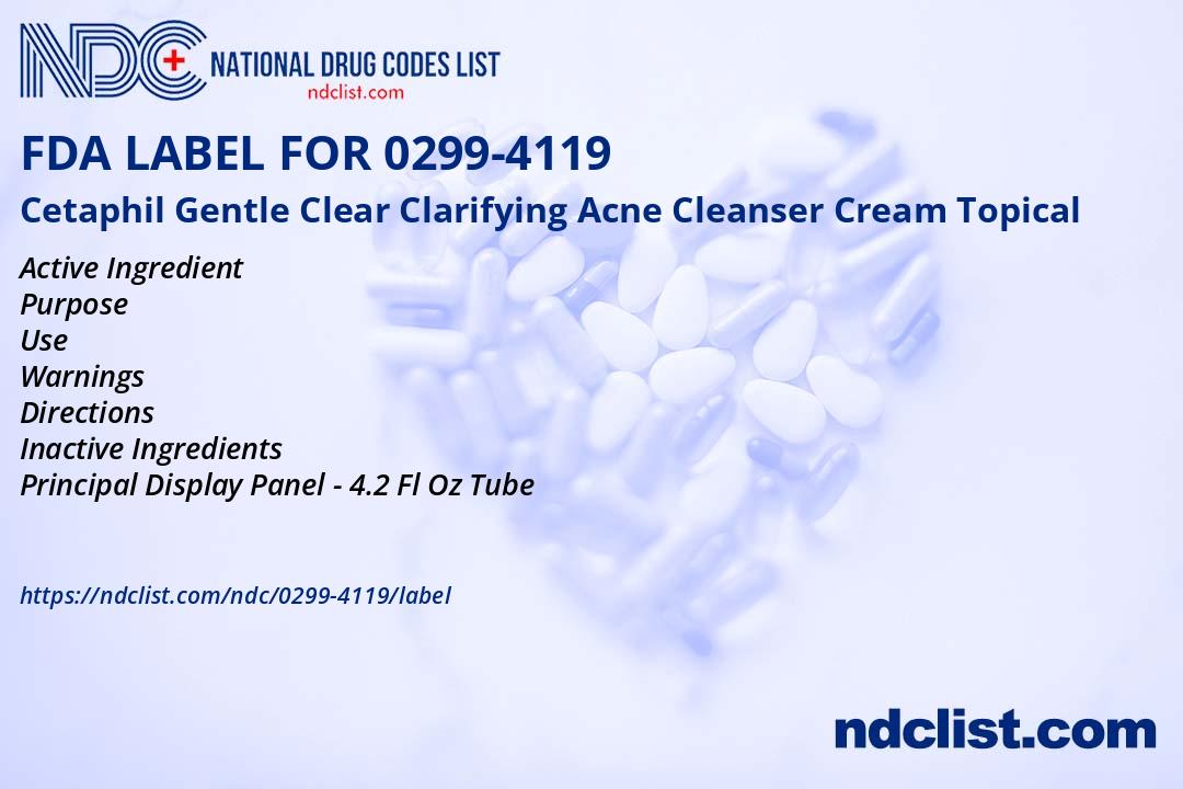Cetaphil Gentle Clear Clarifyi FDA Label - NDC 0299-4119