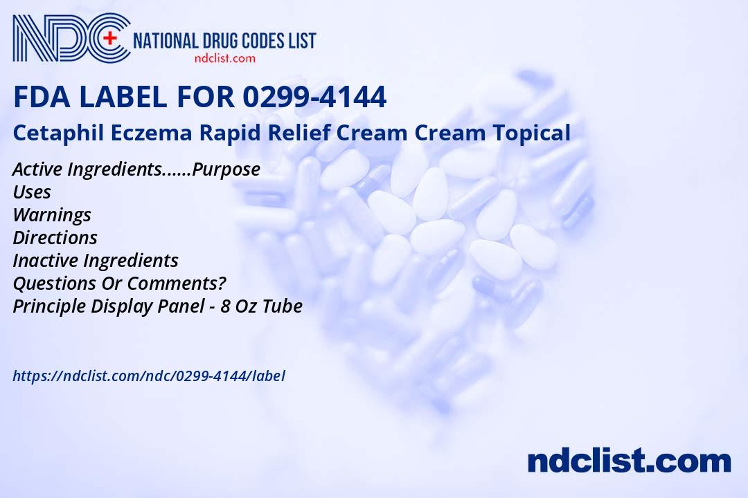 Cetaphil Eczema Rapid Relief Cream- FDA Label NDC0299-4144