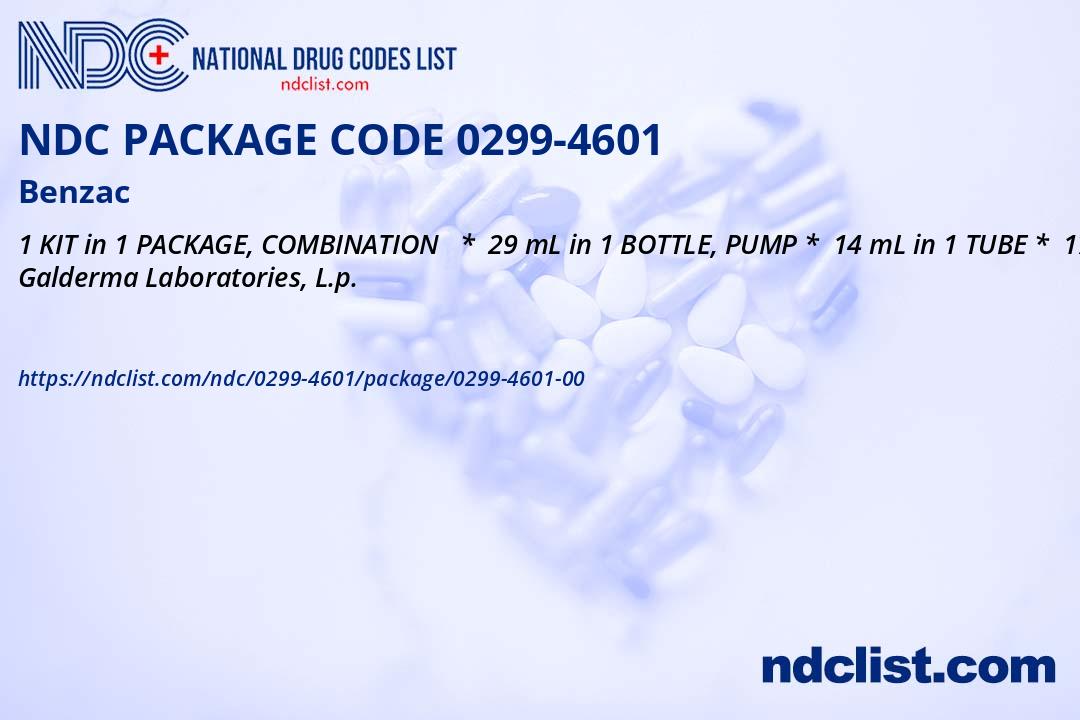 NDC Package 0299-4601-00 Benzac