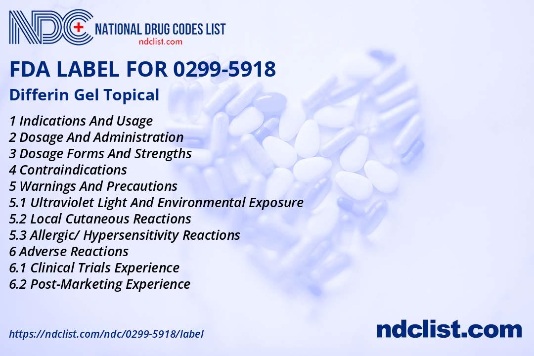 Differin Gel- FDA Label NDC0299-5918