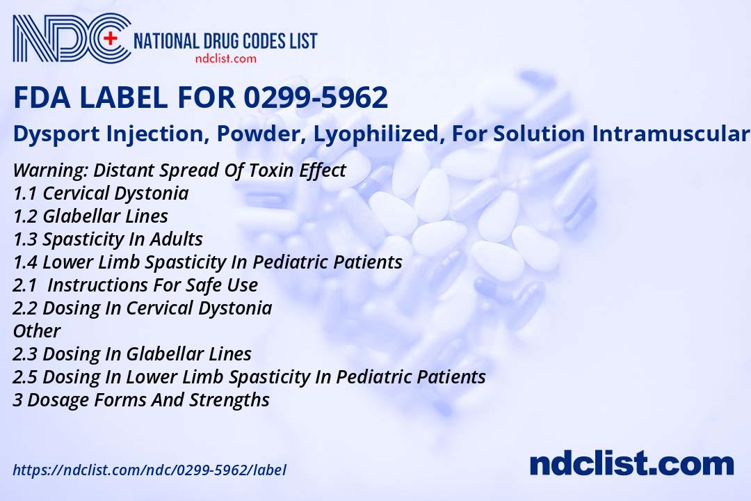 FDA Label for Dysport Injection, Powder, Lyophilized, For Solution ...