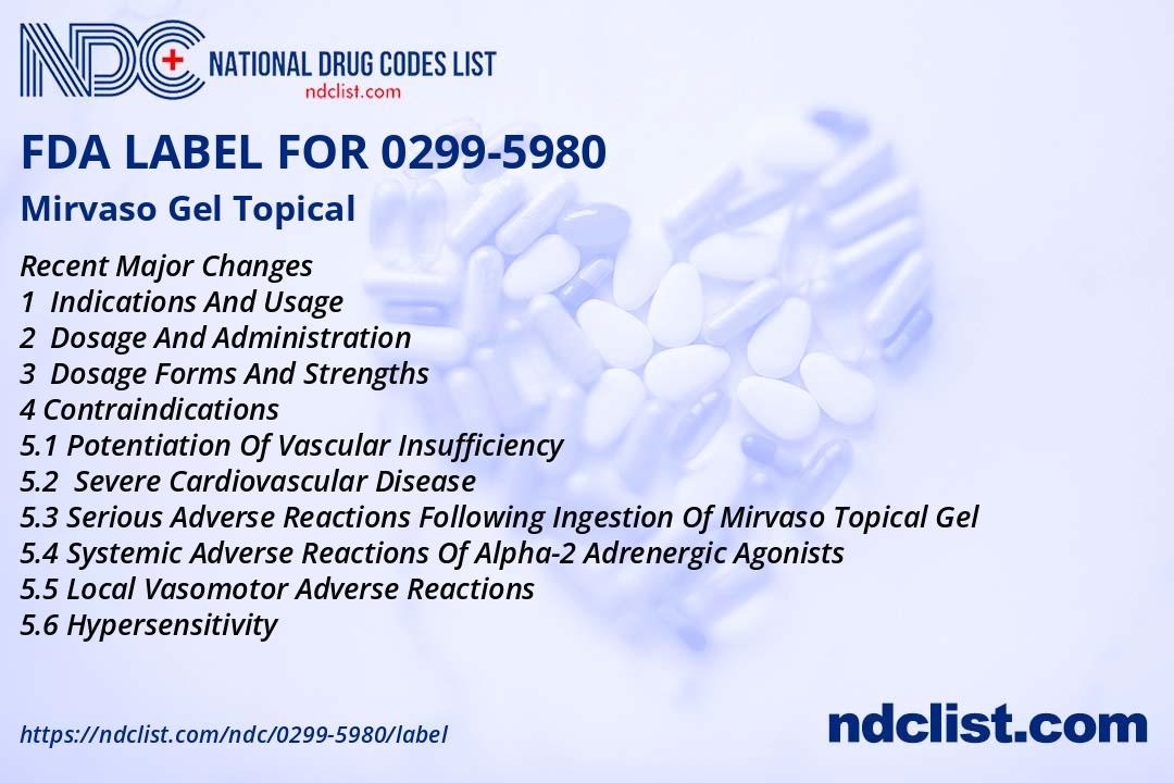 Mirvaso Gel FDA Label - NDC 0299-5980
