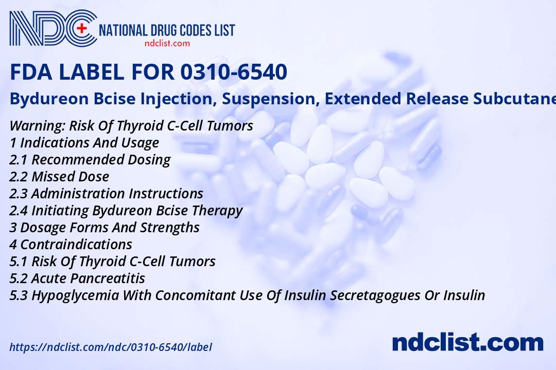FDA Label for Bydureon Bcise Injection, Suspension, Extended Release ...