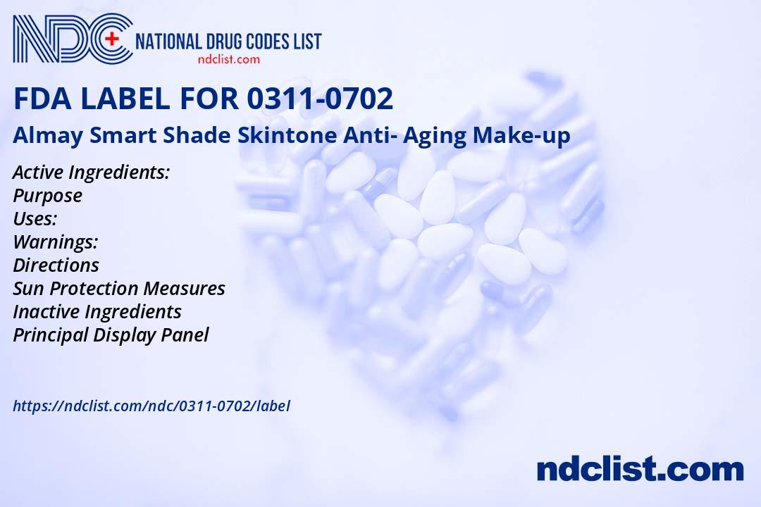 FDA Label for Almay Smart Shade Skintone Anti- Aging Make-up ...