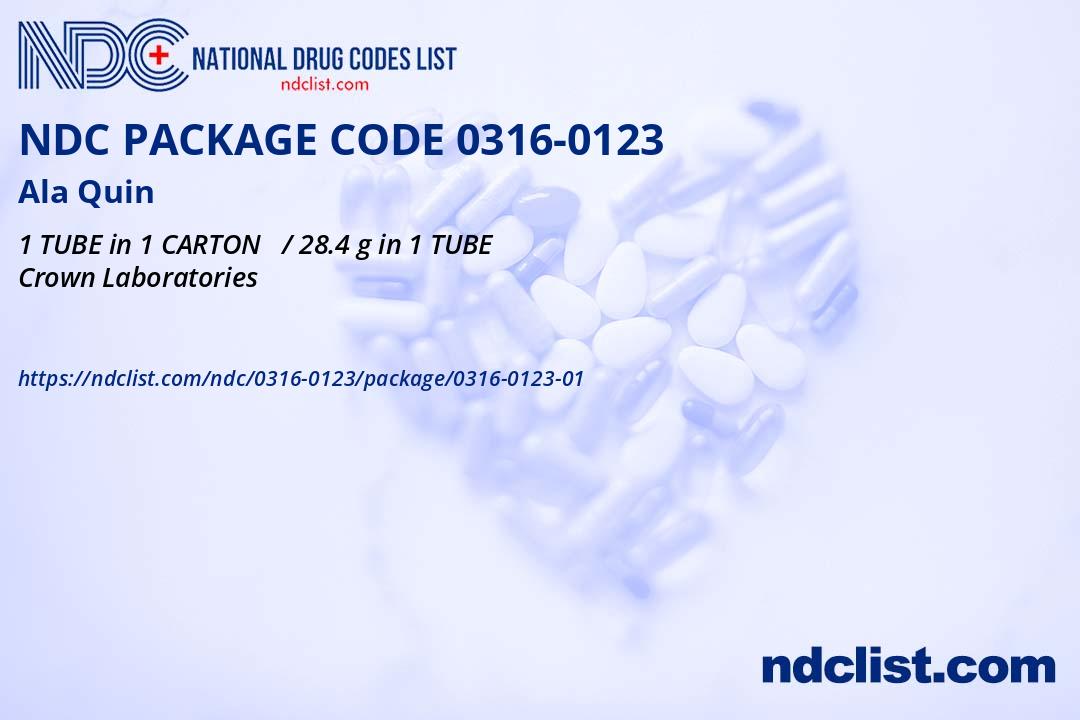 NDC Package 0316-0123-01 Ala Quin