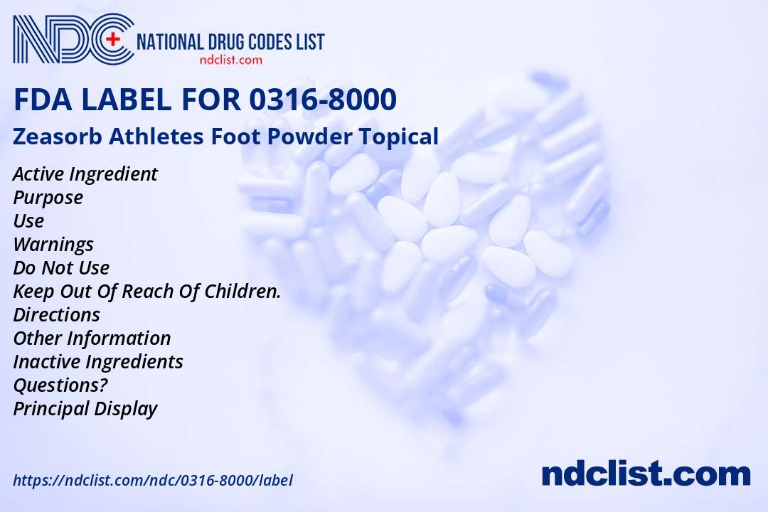 FDA Label for Zeasorb Athletes Foot Powder Topical - Indications, Usage ...