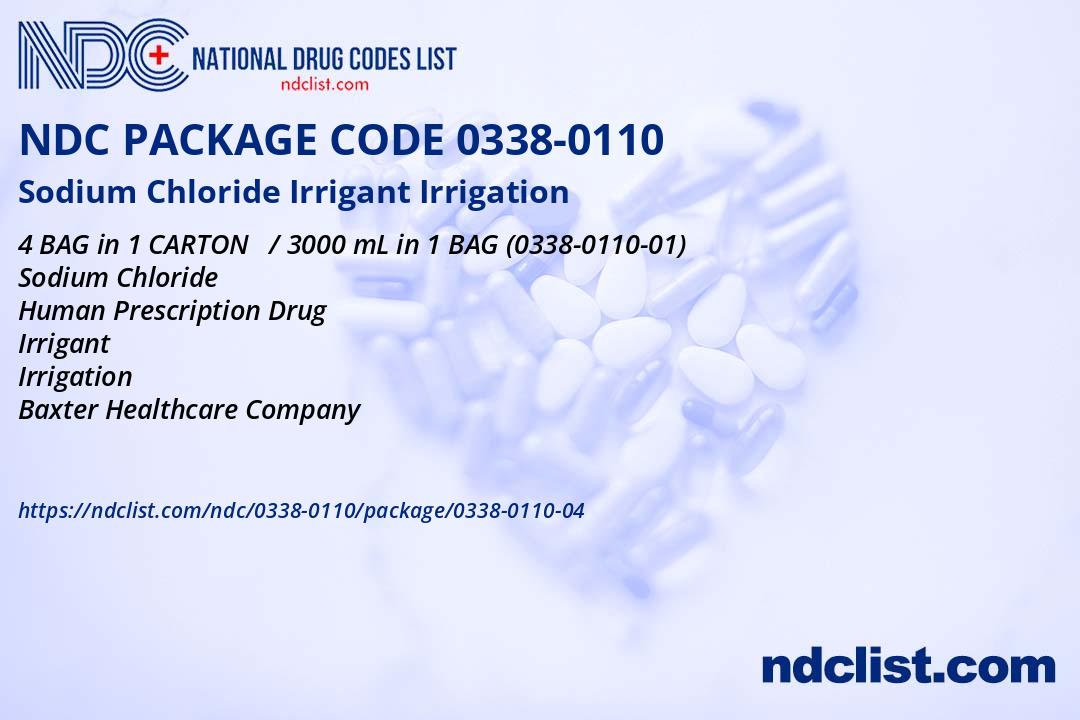 NDC Package 0338-0110-04 Sodium Chloride Irrigant Irrigation
