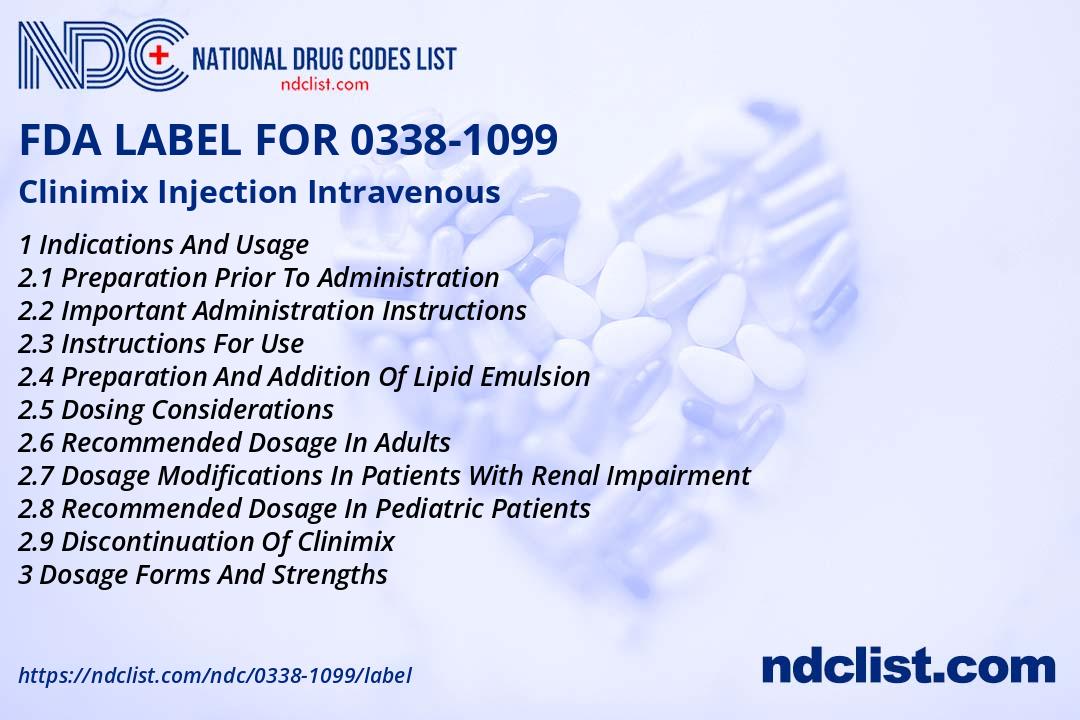 Clinimix Injection FDA Label - NDC 0338-1099