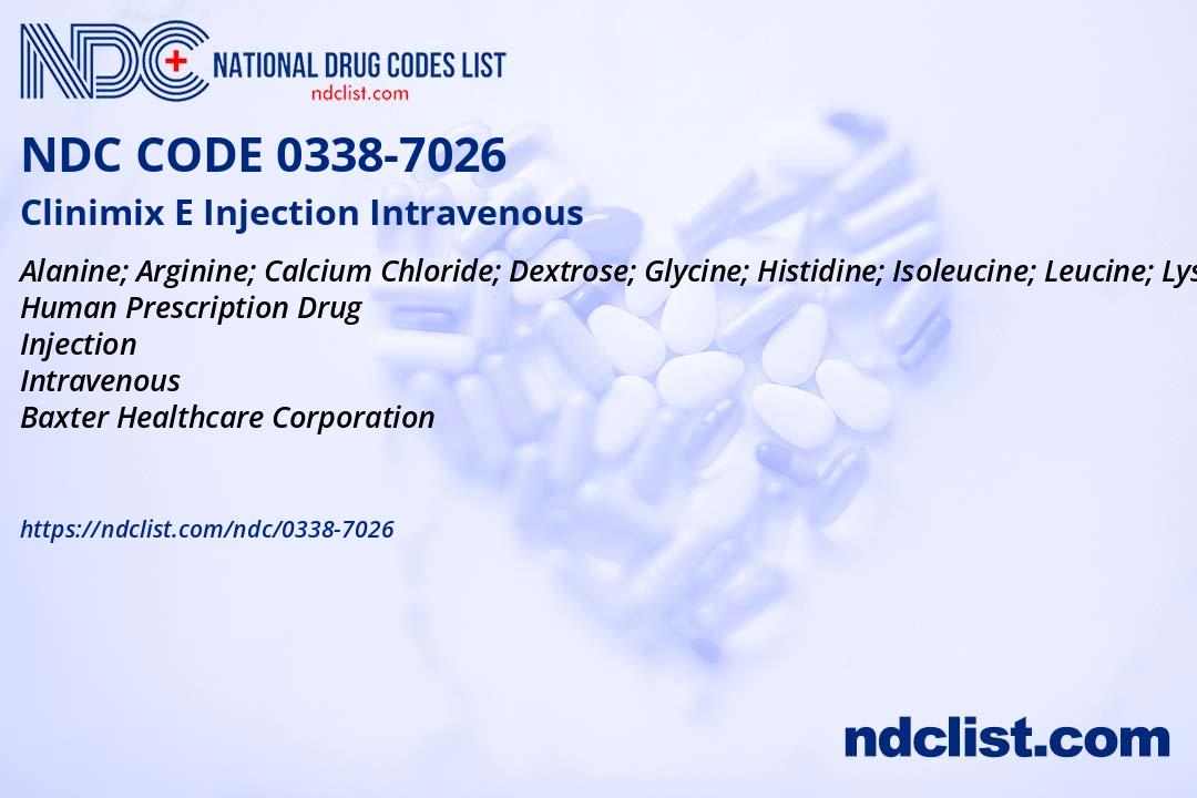 NDC 0338-7026 Clinimix E Injection Intravenous