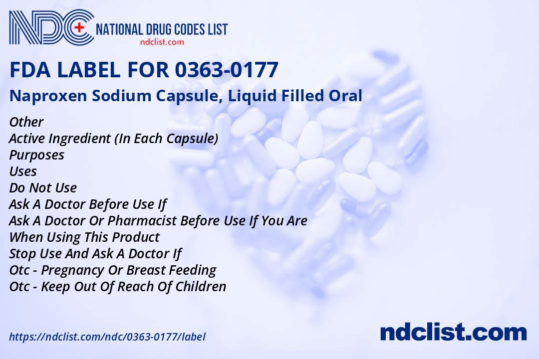 FDA Label for Naproxen Sodium Capsule, Liquid Filled Oral - Indications ...