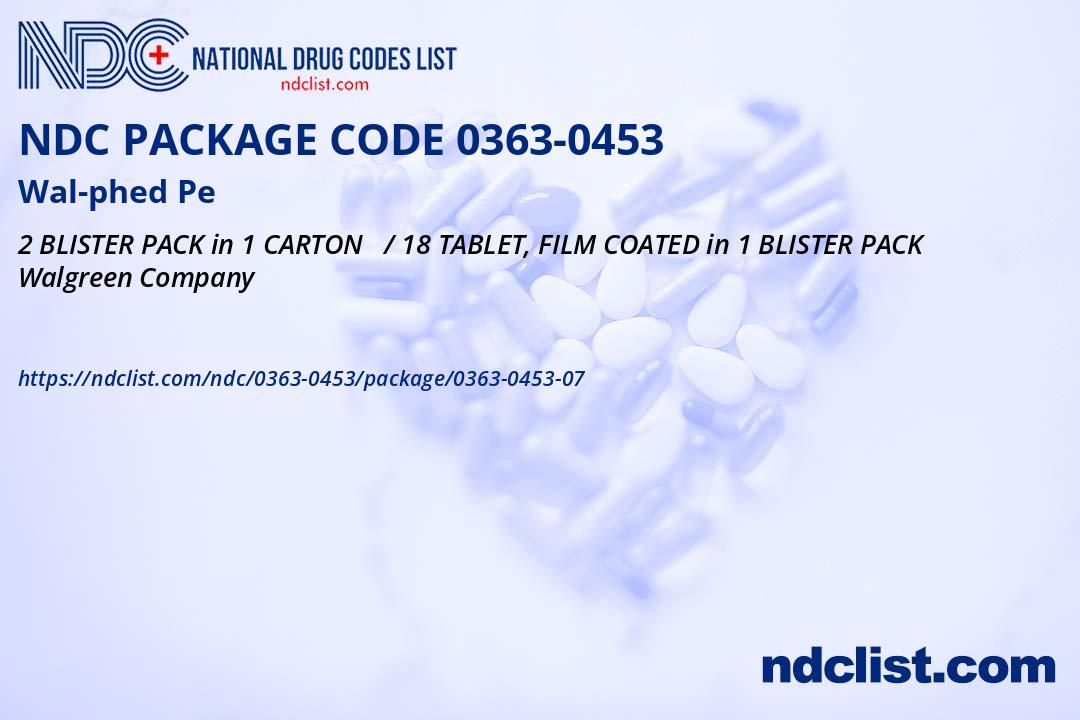 Wal-phed Pe NDC Package 0363-0453-07