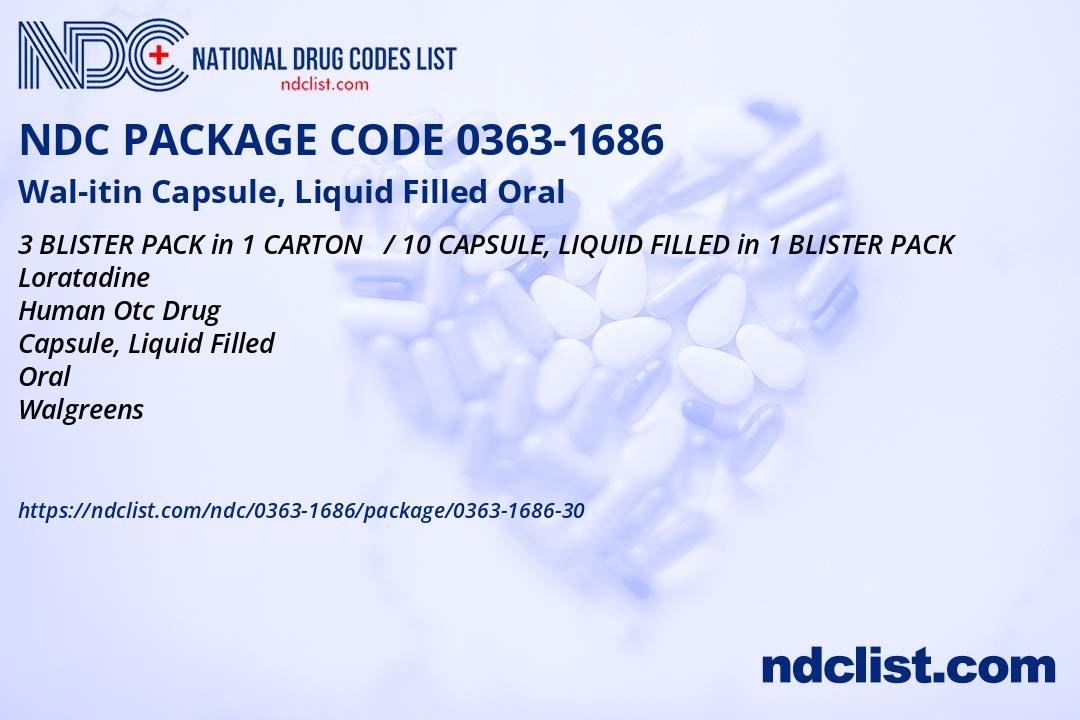 Wal-itin Capsule, Liquid Filled- NDC0363-1686-30