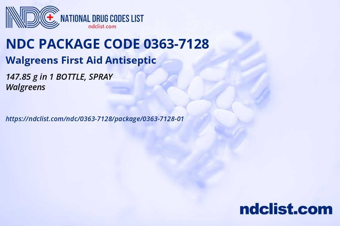 Walgreens First Aid Antiseptic- NDC0363-7128-01