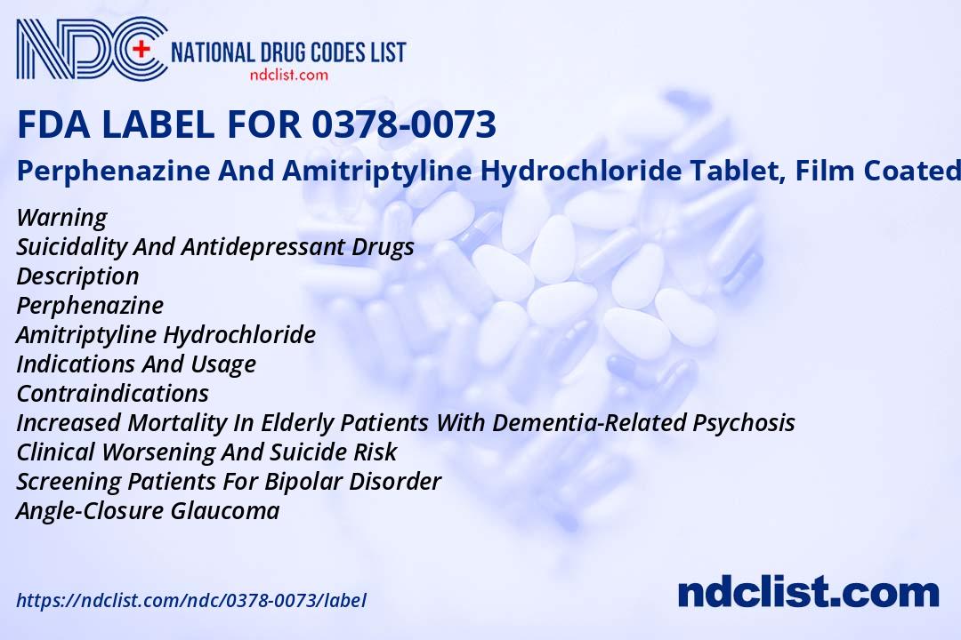 FDA Label for Perphenazine And Amitriptyline Hydrochloride Tablet, Film ...