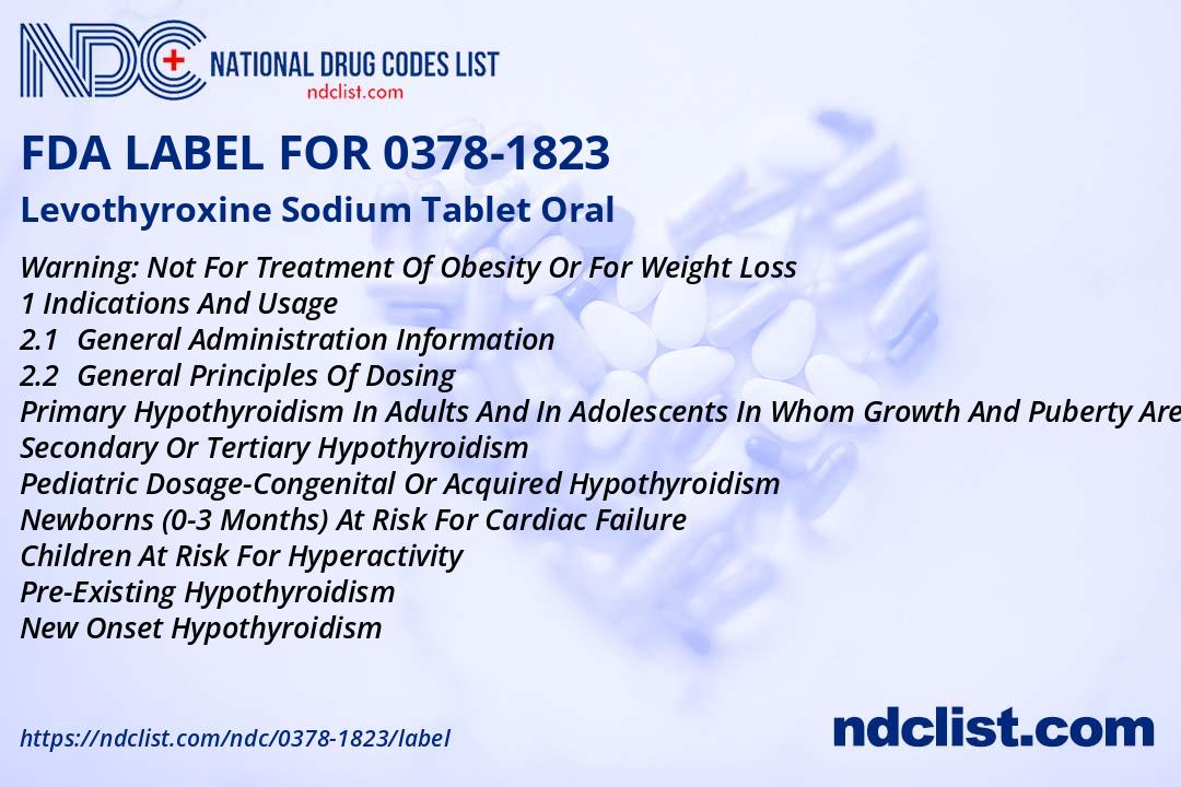 FDA Label for Levothyroxine Sodium Tablet Oral - Indications, Usage ...