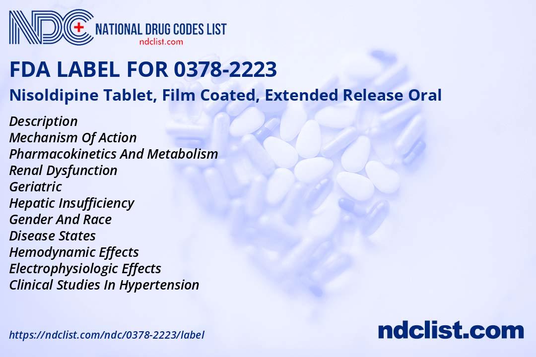 FDA Label for Nisoldipine Tablet, Film Coated, Extended Release Oral ...