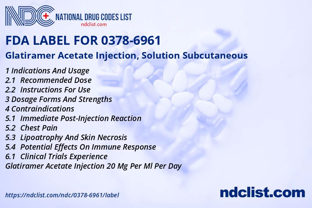 FDA Label for Glatiramer Acetate Injection, Solution Subcutaneous ...