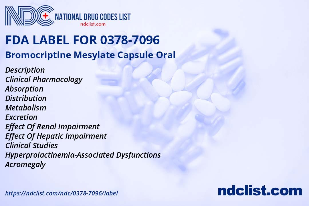 FDA Label for Bromocriptine Mesylate Capsule Oral - Indications, Usage ...