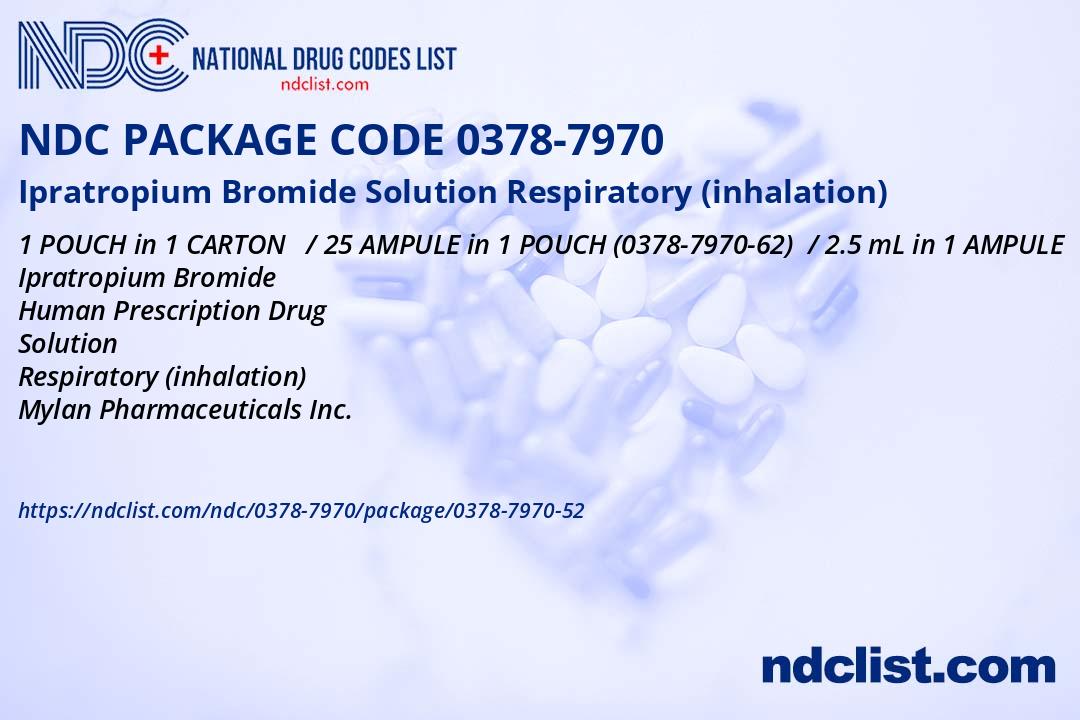 Ipratropium Bromide Solution NDC Package 0378-7970-52