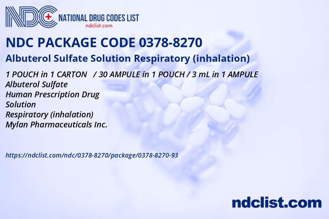 Albuterol Sulfate Solution NDC Package 0378-8270-93