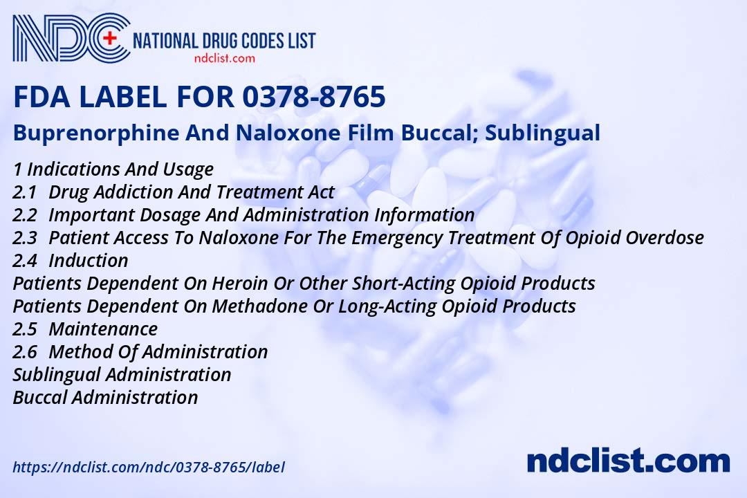 FDA Label for Buprenorphine And Naloxone Film Buccal; Sublingual ...