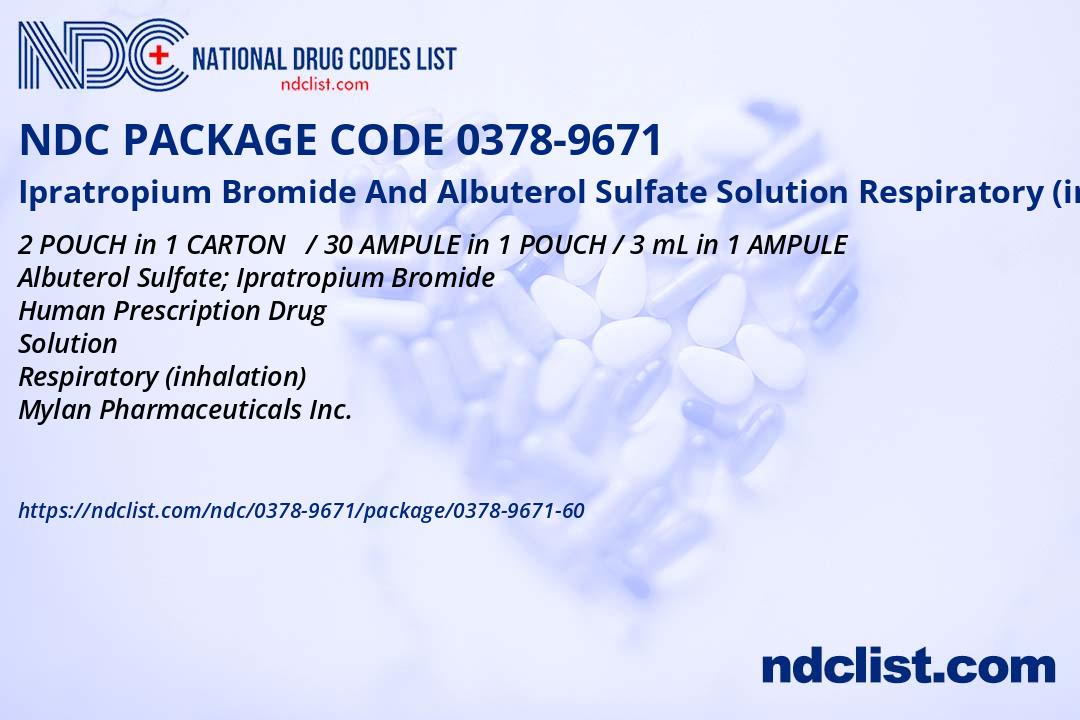 NDC Package 0378-9671-60 Ipratropium Bromide And Albuterol Sulfate ...
